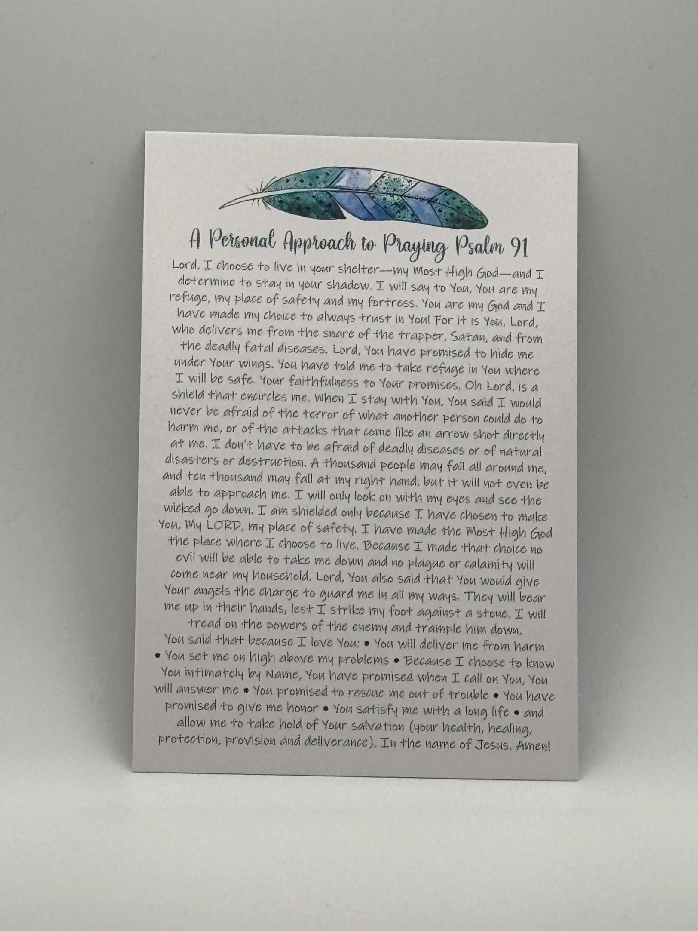 Personal Psalm 91 Prayer Card – Psalm 91 Shop